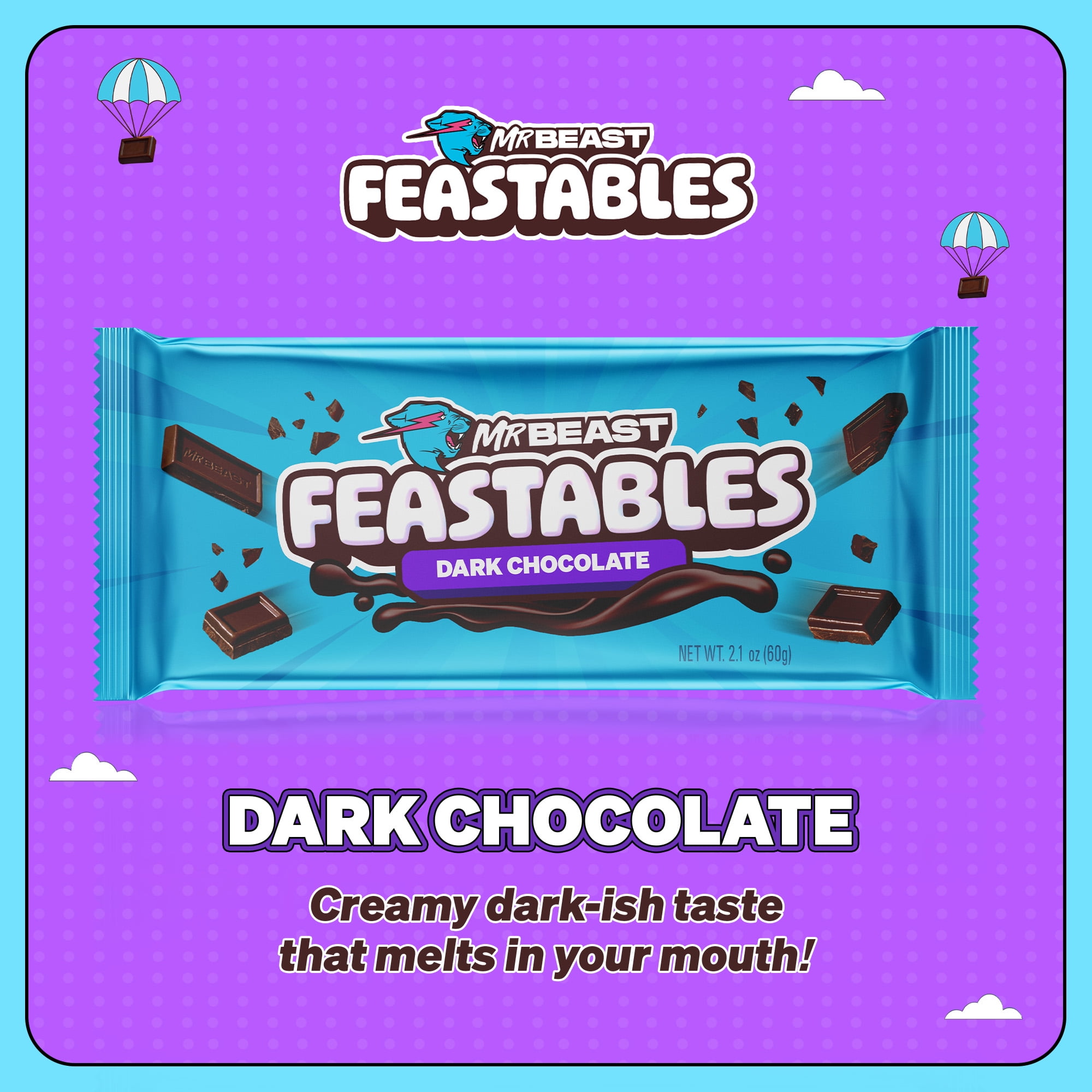 Festables MrBeast Chocolate Bar - Original Flavor, 2.1 oz (60g) in ...