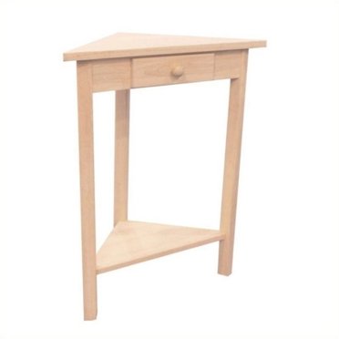 Ulma Walnut Wood Corner Accent Side Table Plant Stand with Storage ...