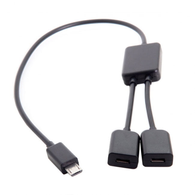 CY Micro USB to Dual Ports Micro USB Female Hub Cable For Laptop PC ...