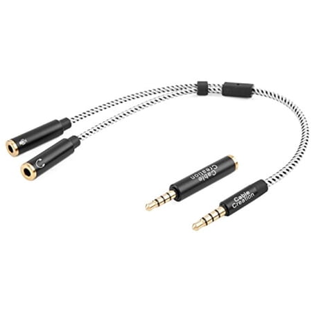CableCreation Short Headphone Y Splitter Audio Cable, 3.5mm Male to ...