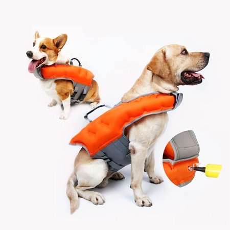 Swimming,Inflatable Safety Dogs Life Jackets Adjustable Dog Swimsuit ...