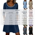 Efsteb Dresses for Women Eyelet Trim Round Neck 3/4 Sleeve Casual Dress ...