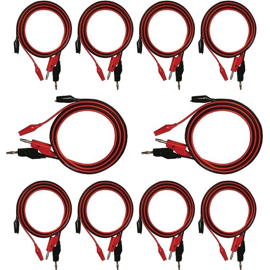 10 Pack Banana to Alligator Test Lead Sets, 3 Foot Length - Walmart.com