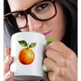 3drose, Elegant Orange Citrus Fruit with Two Green Leaves Kitchen Art ...
