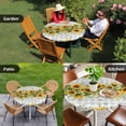 Farmhouse Sunflower Round Fitted Tablecloth with Elastic Edge Vintage ...