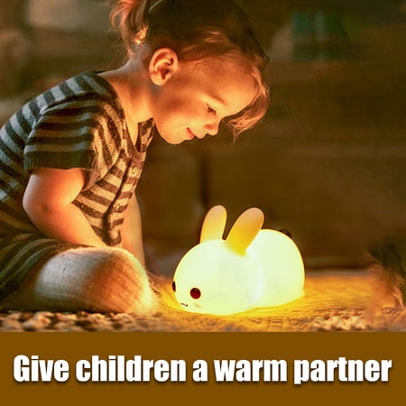 Silicone Bunny Lamp for Kids Rabbit Light 1200mAh USB Rechargeable ...