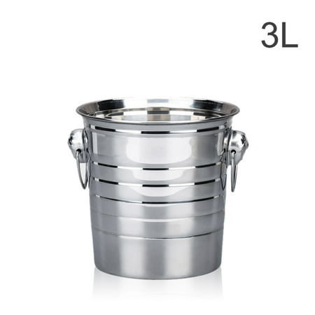 Stainless Steel Ice Bucket Thick Ice Holder Container for Bar Party ...