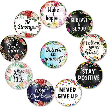 10 Pieces Inspirational Motivational Quote Magnets Glass Refrigerator ...