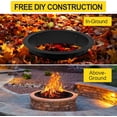 Fire Pit Ring 42x36x10 Inch, Smokeless Heavy Duty Solid Steel Fire Pit ...