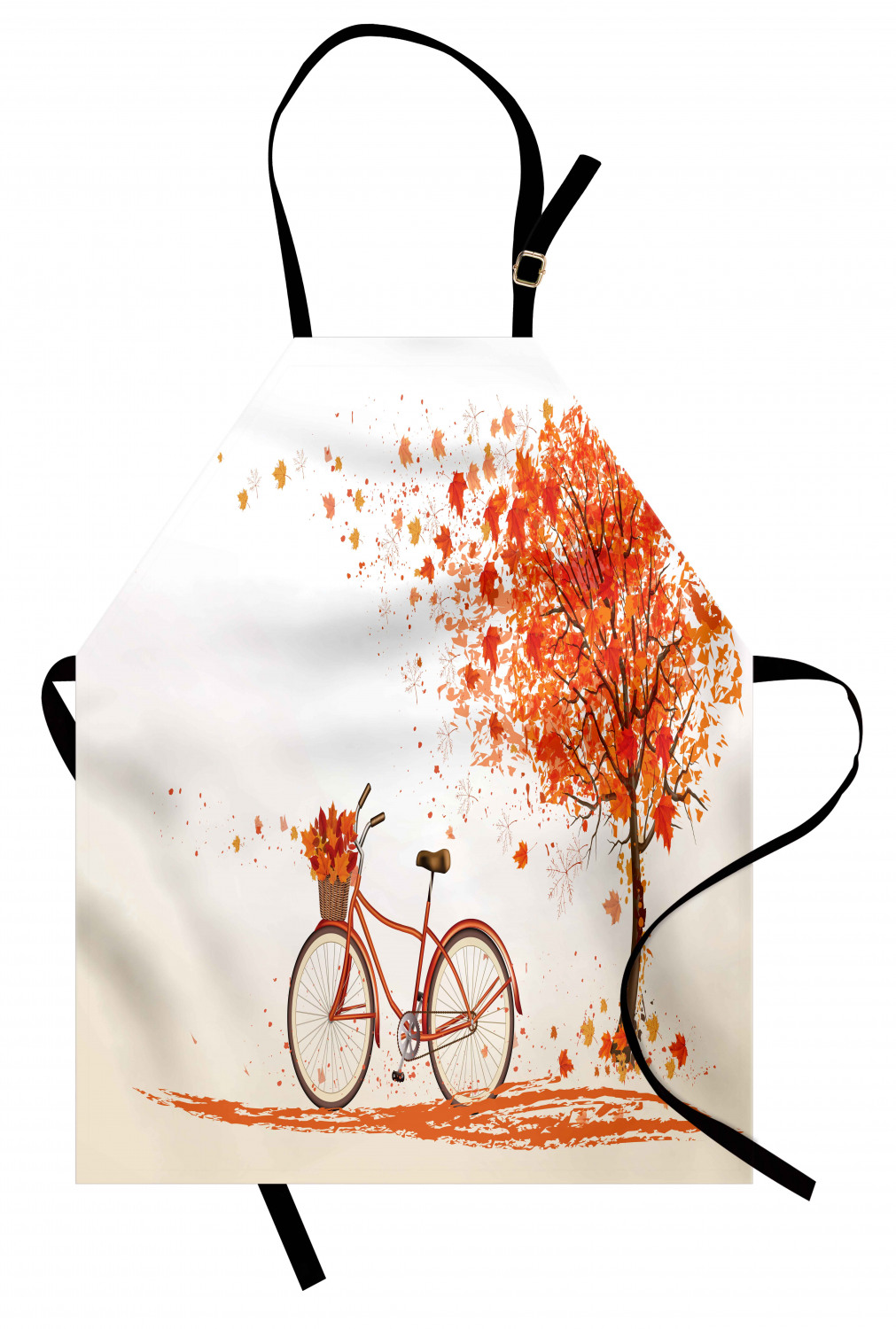 Bicycle Apron Autumn Tree with Aged Old Bike and Fall Tree November Day ...