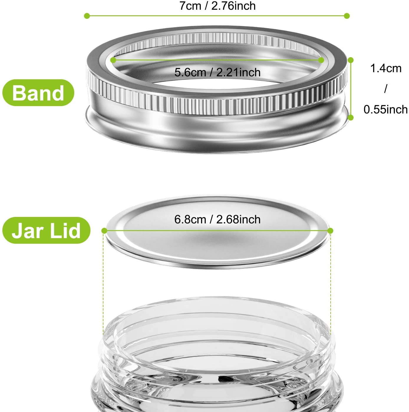 Mason Jar Lids, Regular Split-Type Canning Lids, Sliver Canning Jars ...