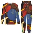 Abstract Colorful Shapes Pajamas Long Sleeves 2 Pieces Room Pajama Sets ...
