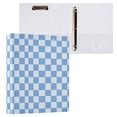 Three Ring Binder Blue Check 1.5 Inch Round Binder D-Rings for Office ...