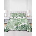 Banana Leaf Quilts Bedding Set Queen Size Green Palm Foliage Tropical ...