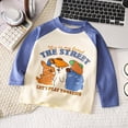 CAUYDY Long Sleeve Shirts Cotton Letter Cartoon Print Crew Neck Basic ...