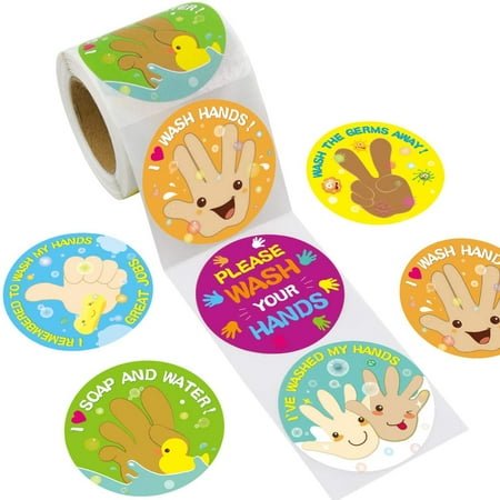 200 Hand Washing Stickers Please Wash Your Hands Prize Reward ...