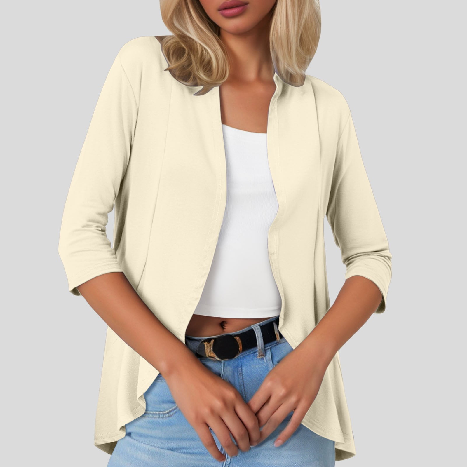 Click here for Xiaowwww Ladies Fashion Casual Solid Color Three Q... prices