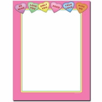 Valentine Candy Hearts Letterhead / 50 Sheets / 8.5" x 11" Valentines ...