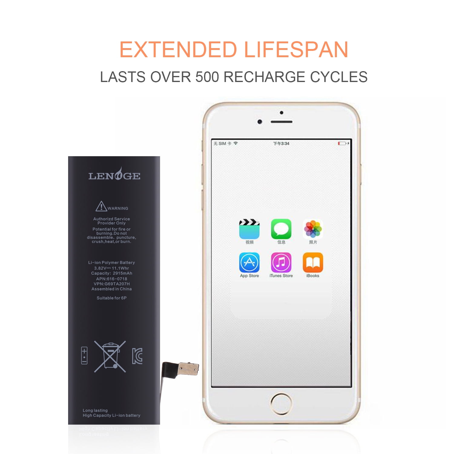 New Replacement Battery 3.82V 1810mAh for iPhone 6 Plus Li-Ion ...