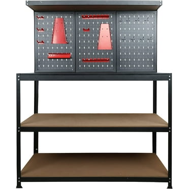 WORKPRO 2-in-1 48-inch Workbench and Cabinet Combo with Light, Steel ...