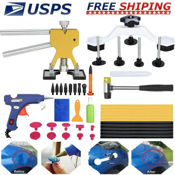 Paintless Dent Repair Tool Kit Dent Bridge Puller Hail Damage Removal ...