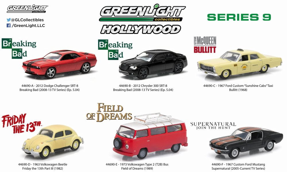 Greenlight Hollywood Series 9 - Set of Six 1/64 Scale Diecast Model ...