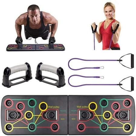 Portable Push Up Board System with Pull Rope,13 in 1 Body Building ...