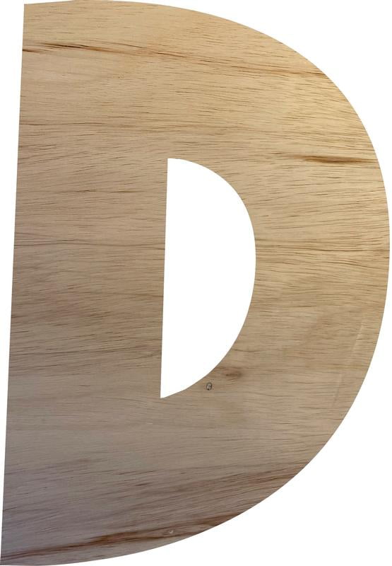 Unfinished Wooden Craft D, Wood Letter 20'' Tall Wall Hanging Sign ...