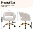 MOONMISS Modern Velvet Office Chair with Gold Base,Adjustable Swivel ...