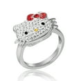 Sanrio Hello Kitty Silver Plated Crystal Ring, Size 5 - Classic Hello Kitty Jewelry - Walmart.com