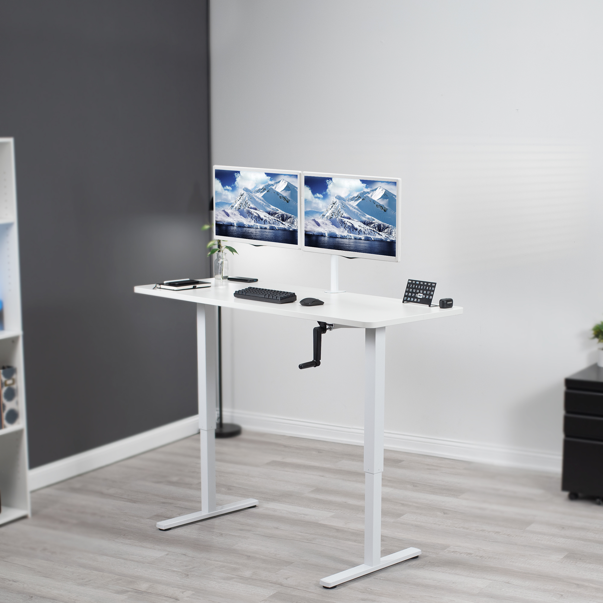 Buy VIVO Manual 60 X 24 Stand Up Desk White Table Top White Frame