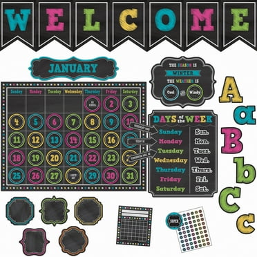 Chalkboard Brights Alphabet Line Bulletin Board Set - Walmart.com