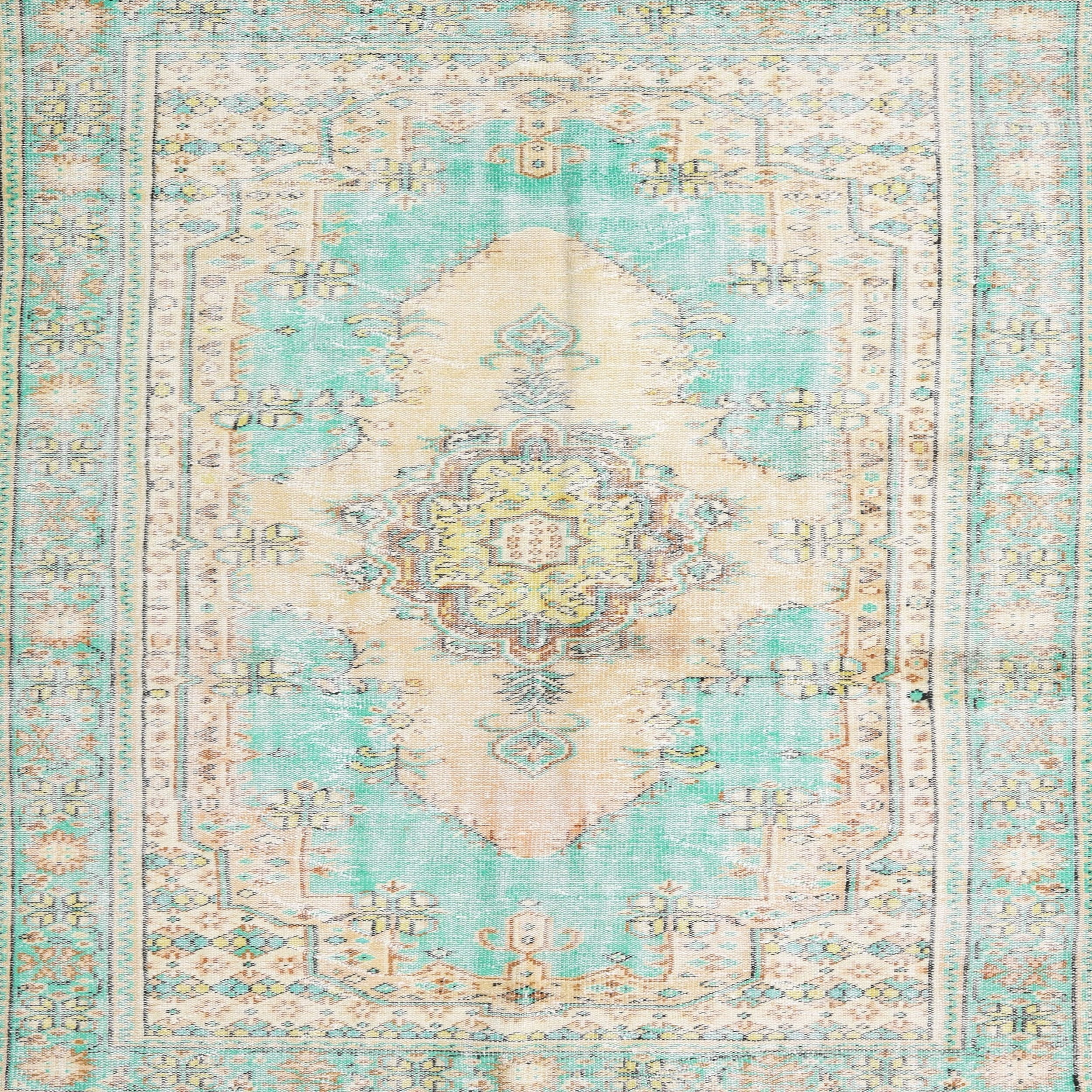Ahgly Company Indoor Square Traditional Sage Green Persian Area Rugs, 6 ...