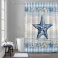 Blue Starfish Coastal Shower Curtain for Bathroom, Summer Starfish ...