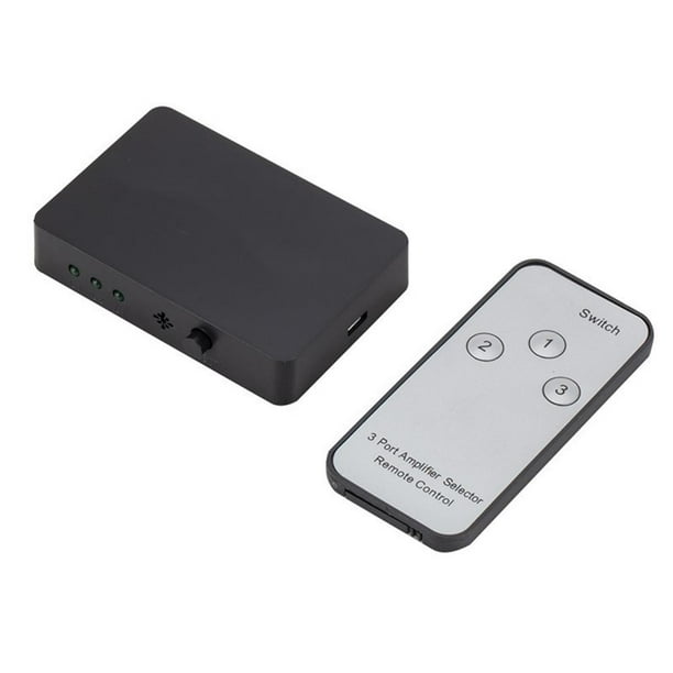 3 Port HDMI-compatible Splitter Switch Selector Switcher Hub IR Remote ...
