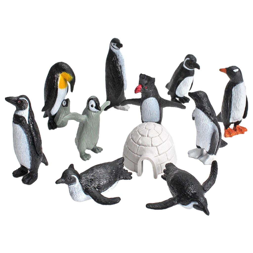 11 Pieces Simulation Animal Penguin Toy Playset Miniature Creatures for ...