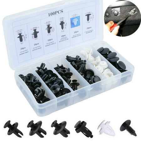 100 x Trunk Screw Rivets Set Car Bumper Fender For Auto Plastic ...