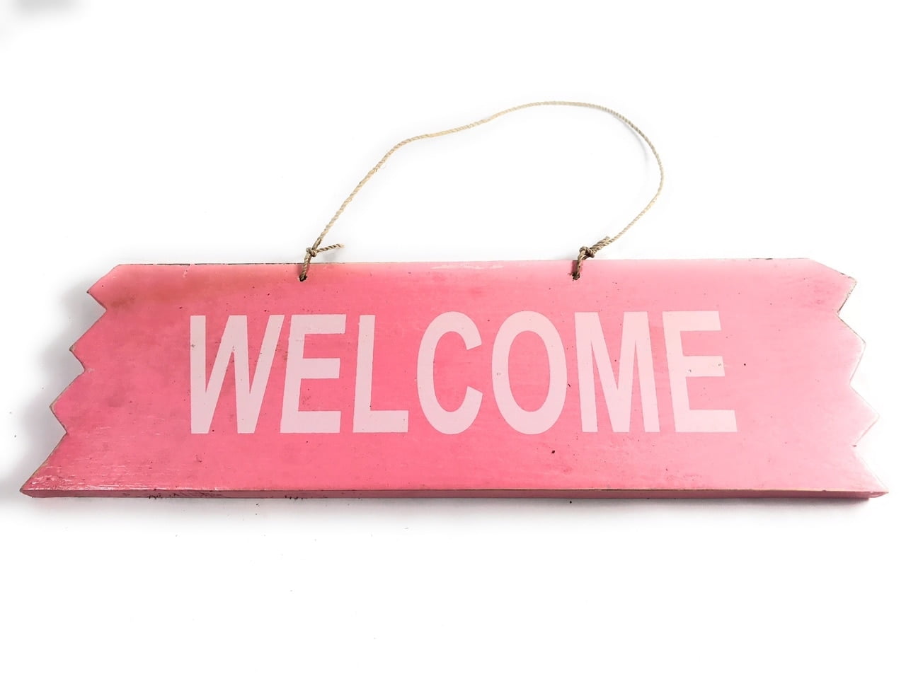 Cute "Welcome" Wooden Sign 12" X 4" - Pink | #snd25114p - Walmart.com ...