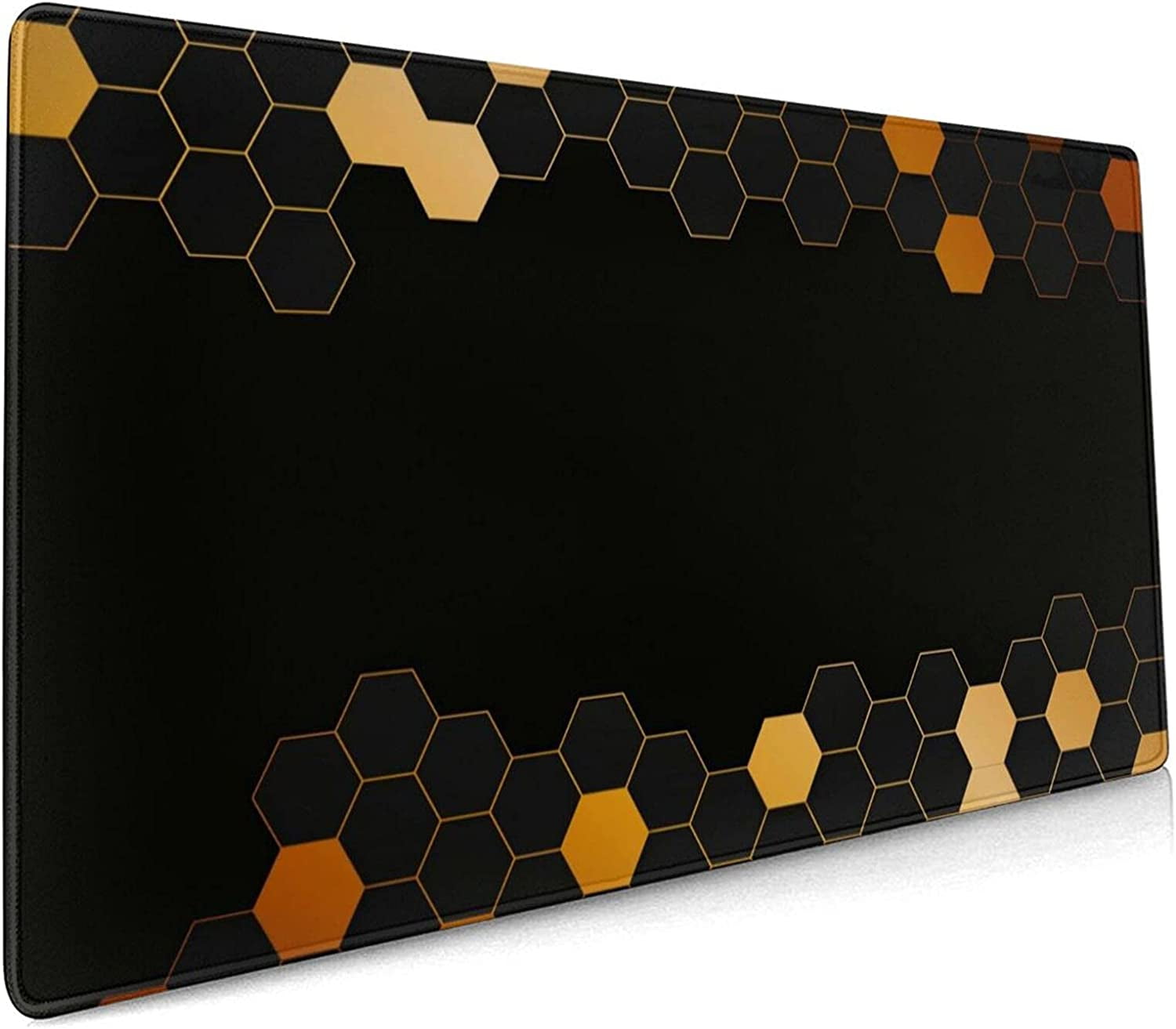 Honeycomb Extended Mouse Pad 35.4x15.7 Inch XXL Minimalism Black Gold ...