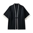 Big and Tall for Mens Linen Shirts Kimono Cardigan Yukata Short Sleeve ...