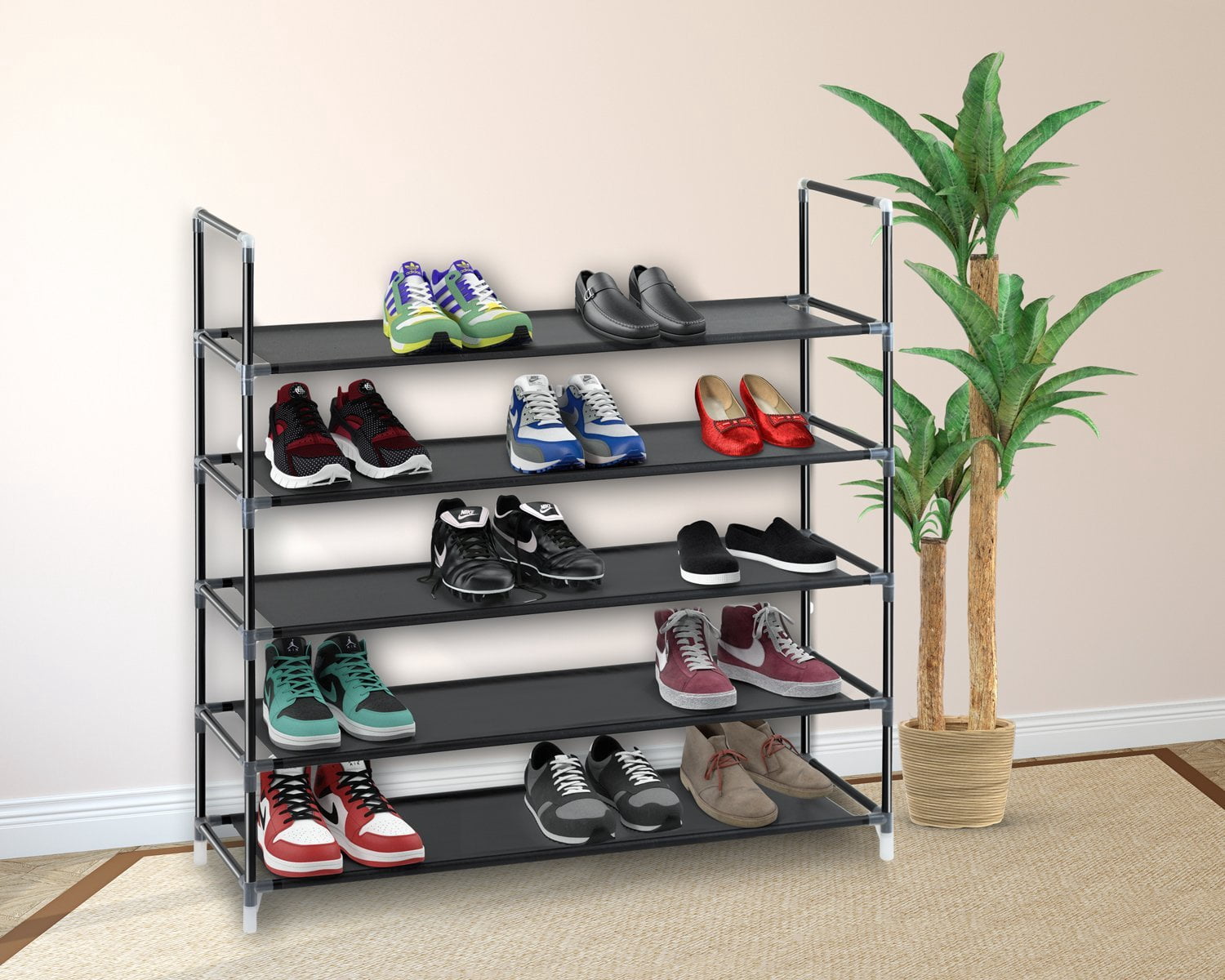 Halter 5 Tier Stainless Steel Shoe Rack Shoe Storage Stackable Halter 5 Tier Stainless Steel Shoe Rack Shoe Storage Stackable