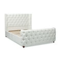 Jennifer Taylor Home Geneva Curved Wing Upholstered Platform Bed Frame ...