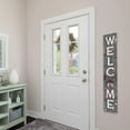 My Word! Welcome Gray with Patriotic Star 8 In. x 46.5 In. Porch Board ...