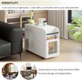 Multifunctional Extendable End Table with 360° Lockable Wheels, Wood ...