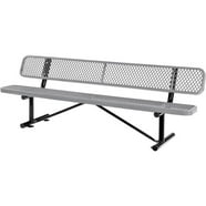 Global Industrial Outdoor Park Bench, 6 ft., Vertical Steel Slat, Black ...