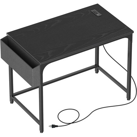 Modern 39 Inch Home Minimalist Desk with Side Storage Pockets with ...