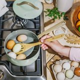 Beautiful 12pc Ceramic Non-Stick Cookware Set, Sage Green by Drew ...