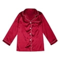 Aellinatey Christmas Pajamas for Family Silk Button Sleepwear Long ...