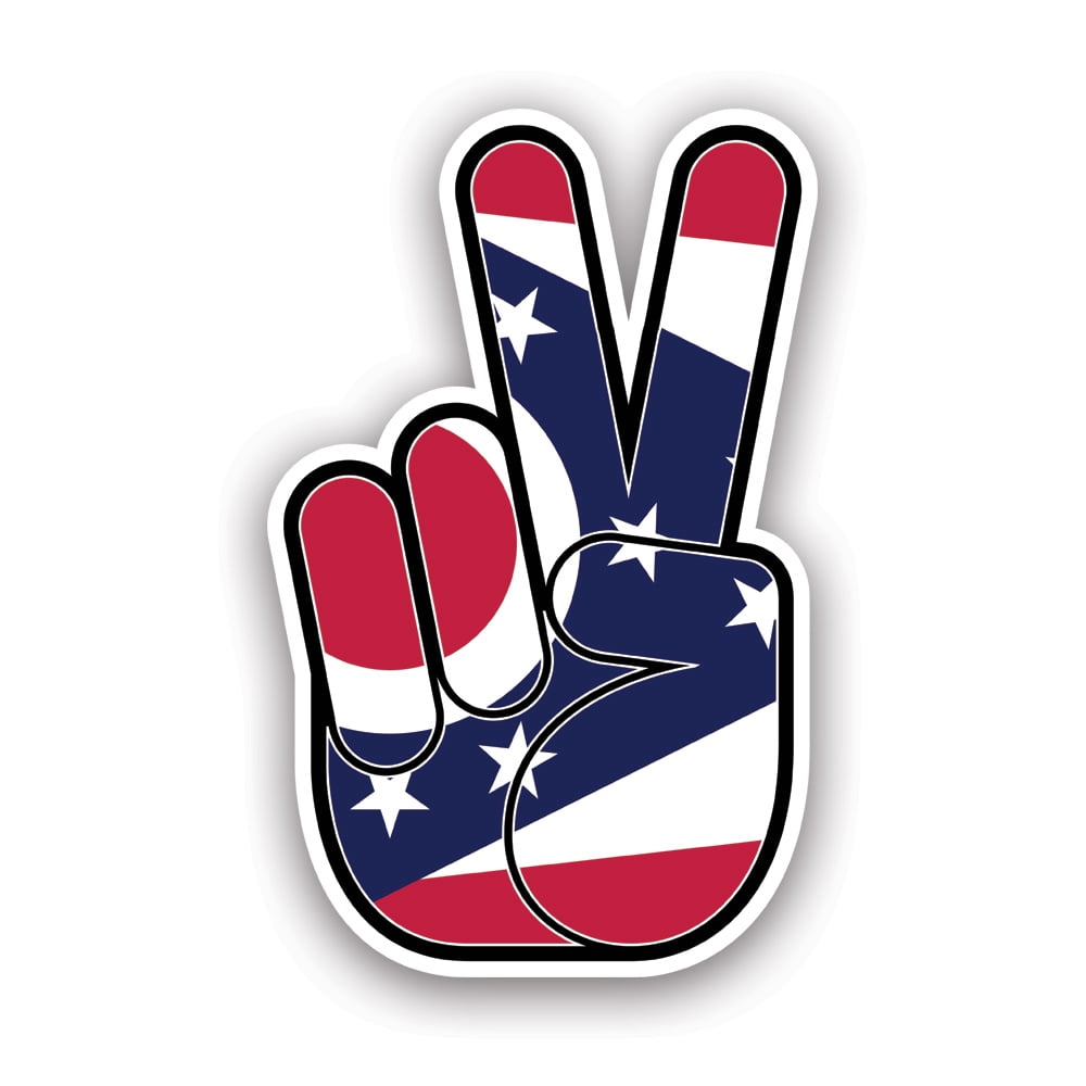 Ohio State Shaped Peace Sign Sticker Decal - Self Adhesive Vinyl ...