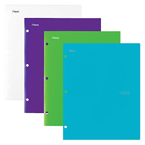 Five Star 4 Pocket Folders, Plastic, Folders with Pockets, Teal, White ...